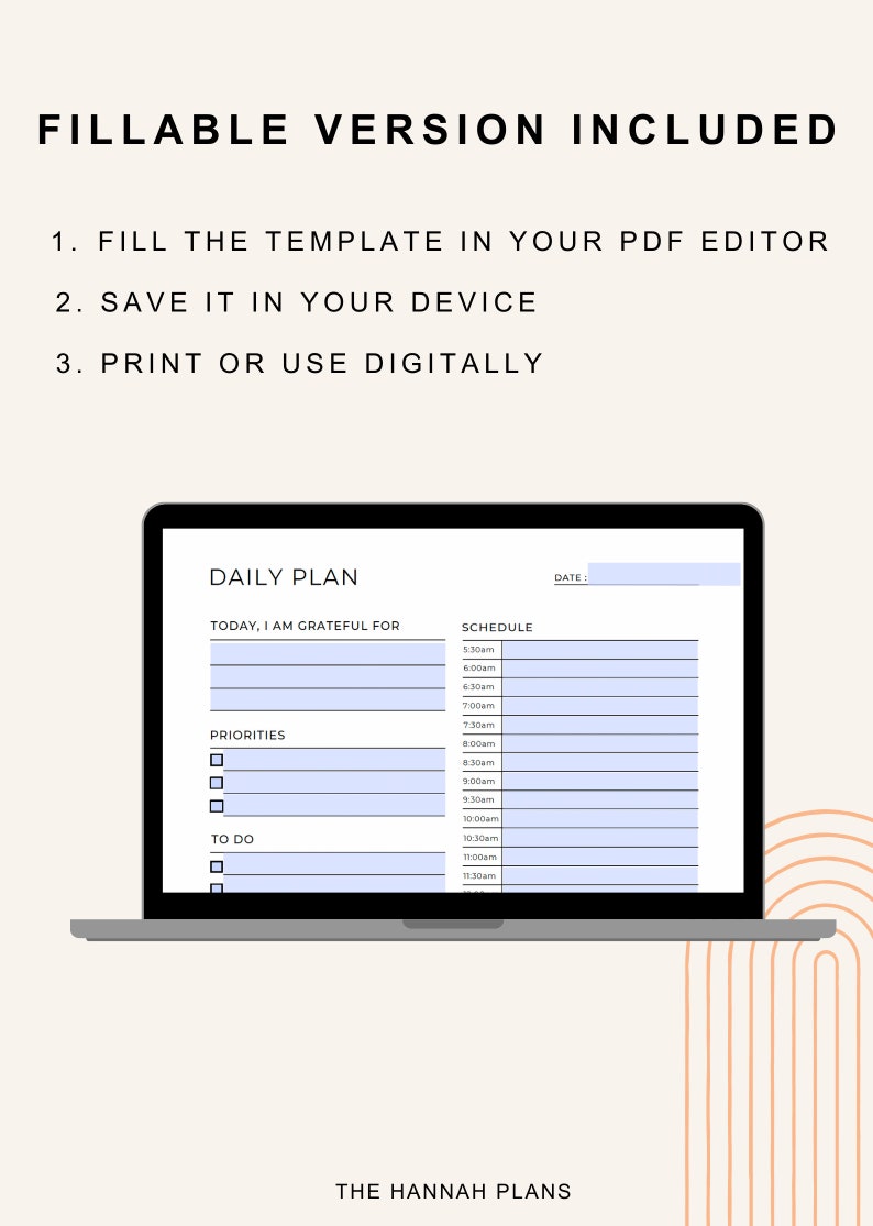 Daily Planner, Daily Planner Printable, Planner, Printable Planner ...