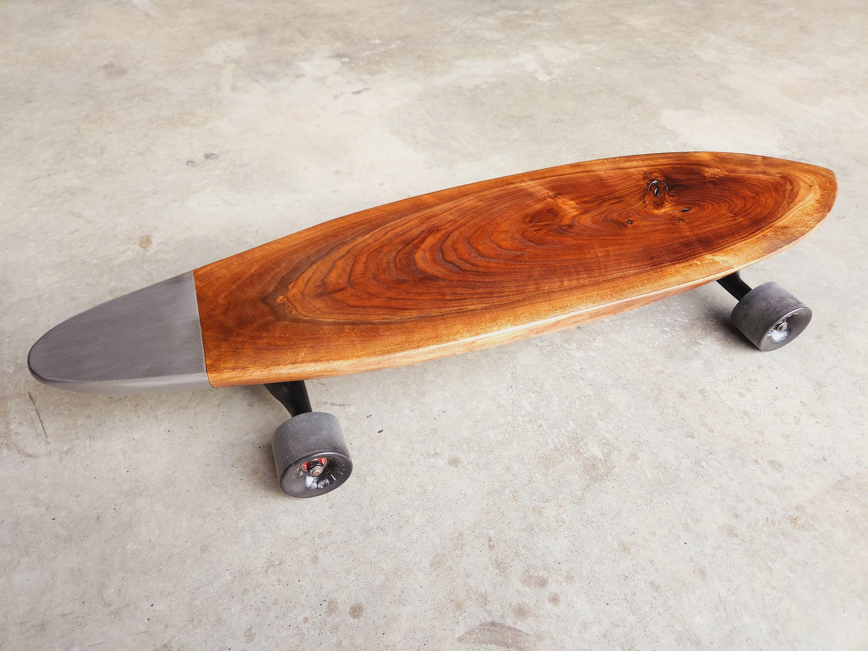 Live Edge Walnut + Metal Longboard/ Skateboard, Art Piece, Home Decor ...