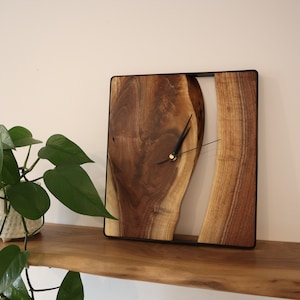 Live Edge Wood + Metal Clock Rustic Modern Minimalist Decor ...