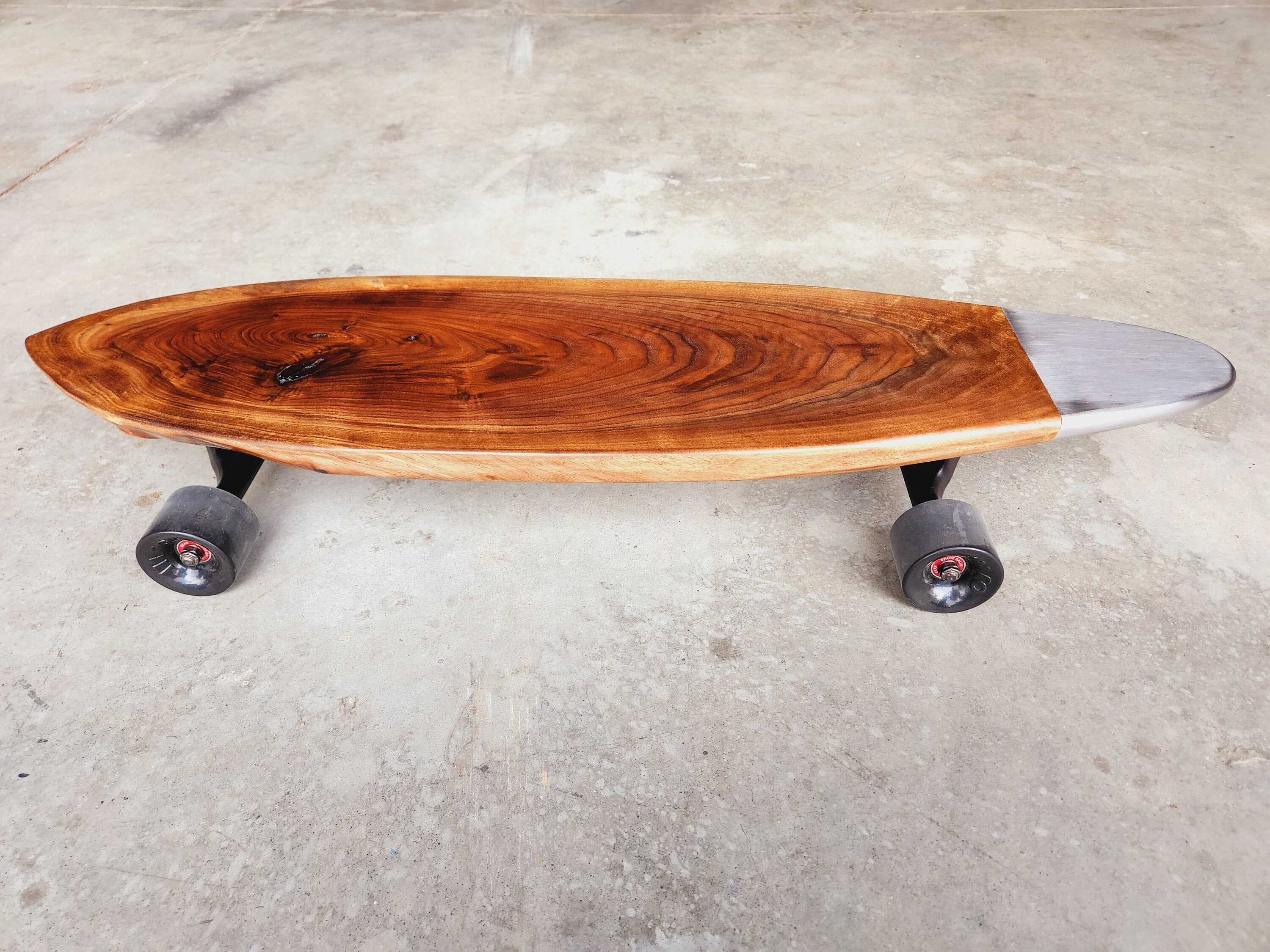 Live Edge Walnut + Metal Longboard/ Skateboard, Art Piece, Home Decor ...