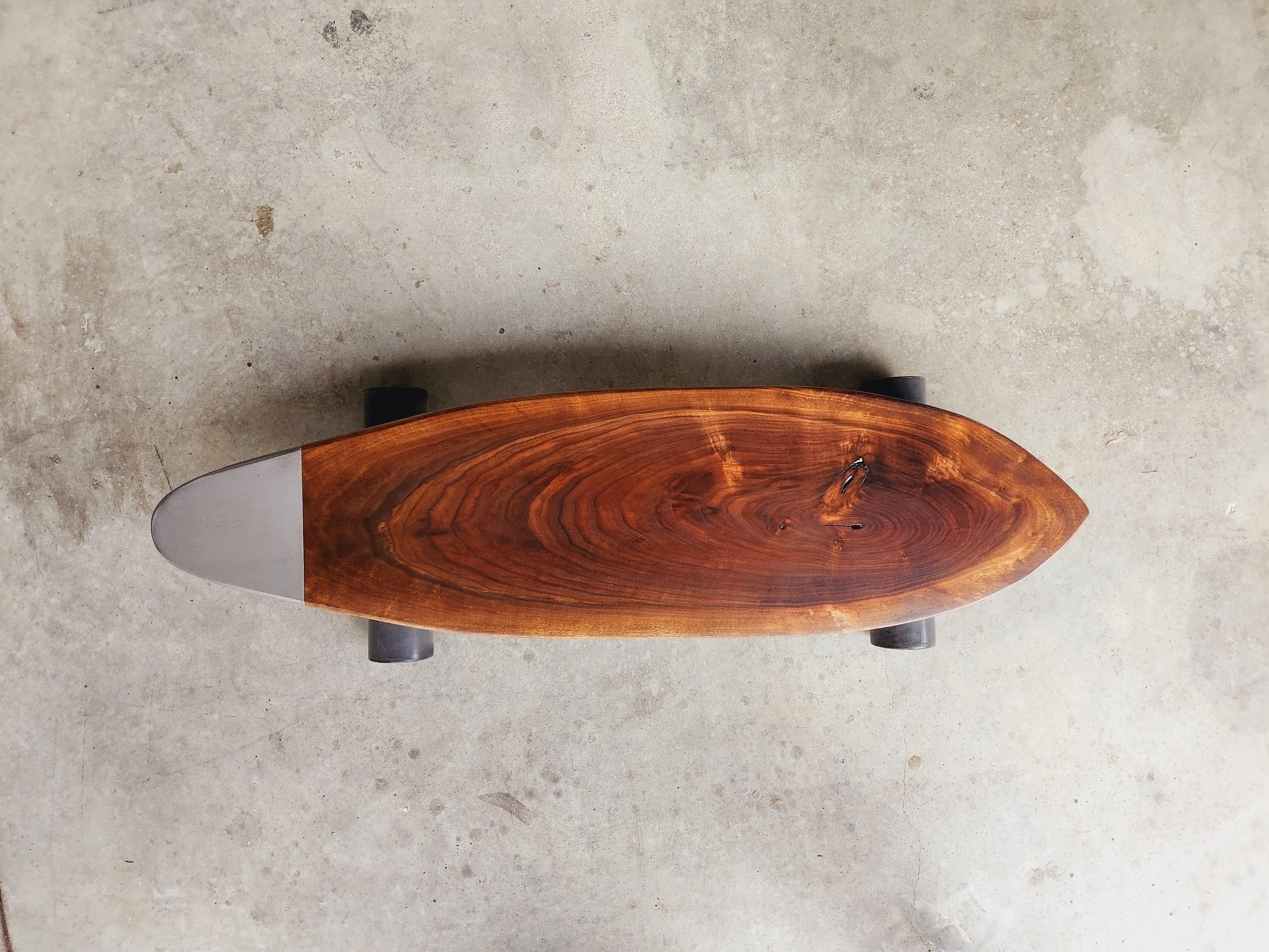 Live Edge Walnut + Metal Longboard/ Skateboard, Art Piece, Home Decor ...
