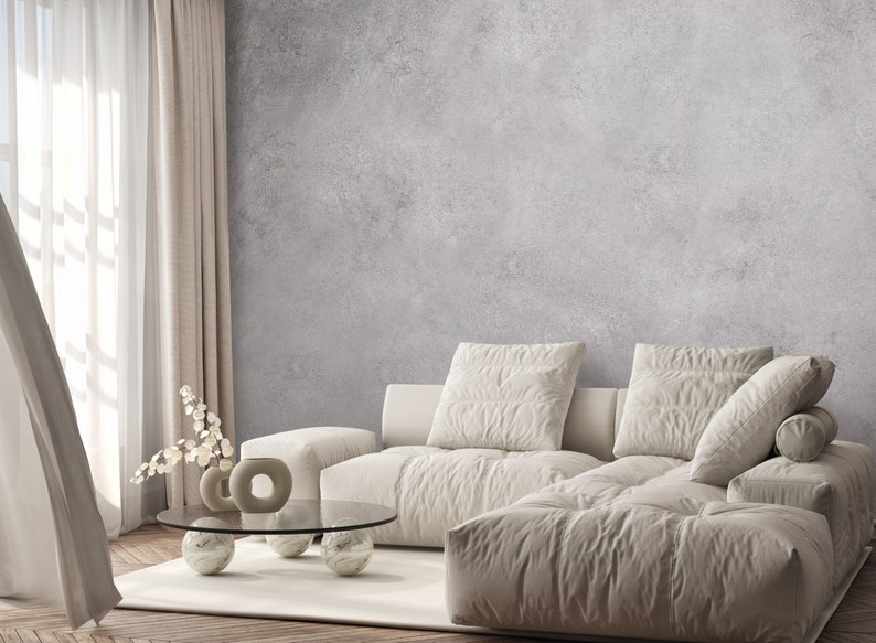 Gray Plaster Peel & Stick Wall Mural Textured Cement Concrete Self ...