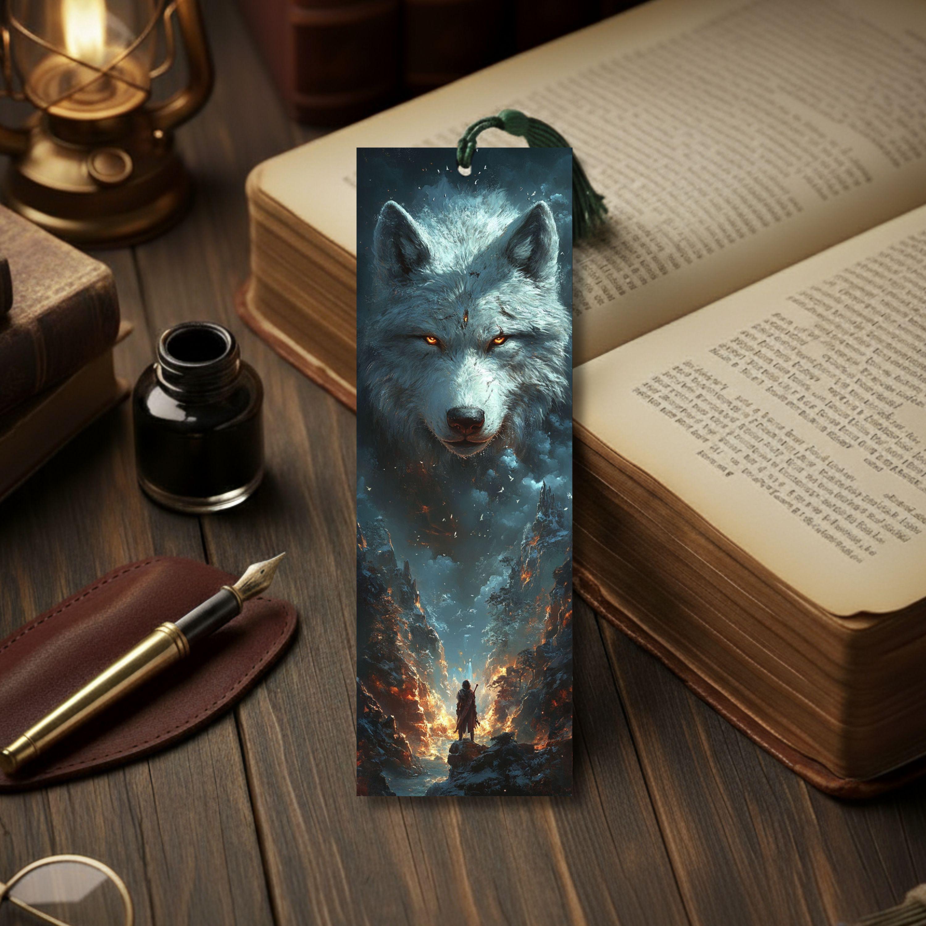 Wolf Bookmark Set | Mystic Wolves Page Marker With Tassel | Epic ...
