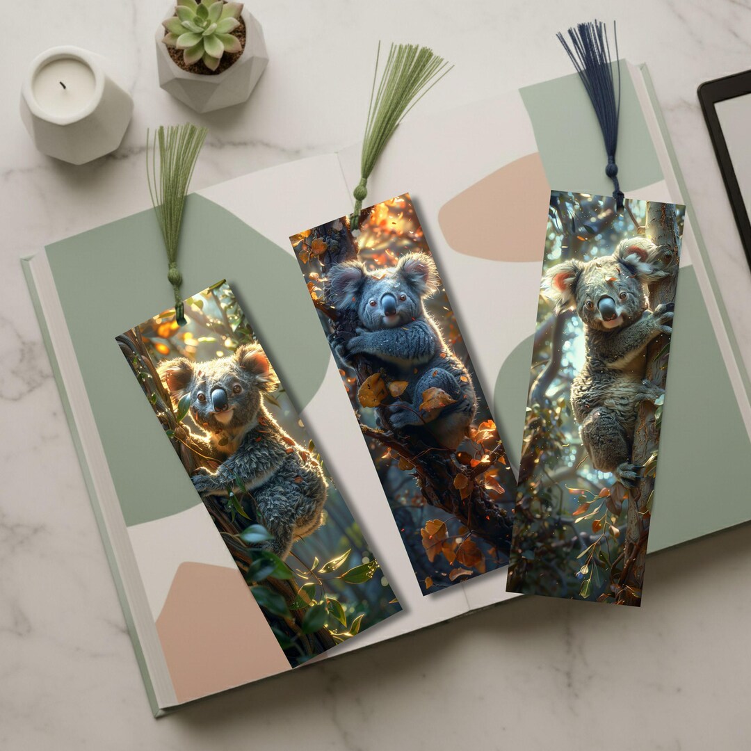 Koala Bookmark - Animals | Handmade Laminated Book Accessory | Gift for ...