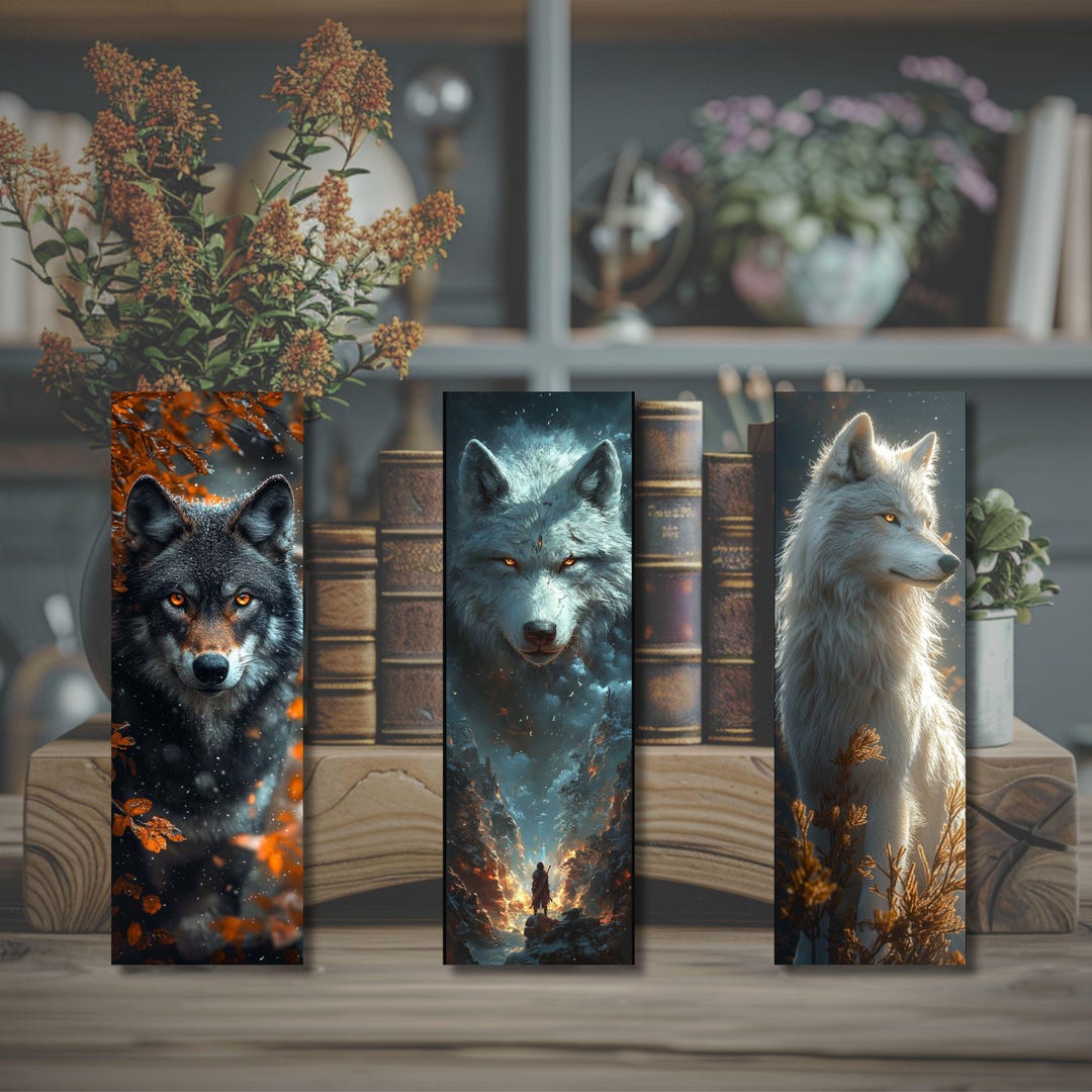Wolf Laminated Bookmark With Tassel – Handmade, Durable, Sturdy ...