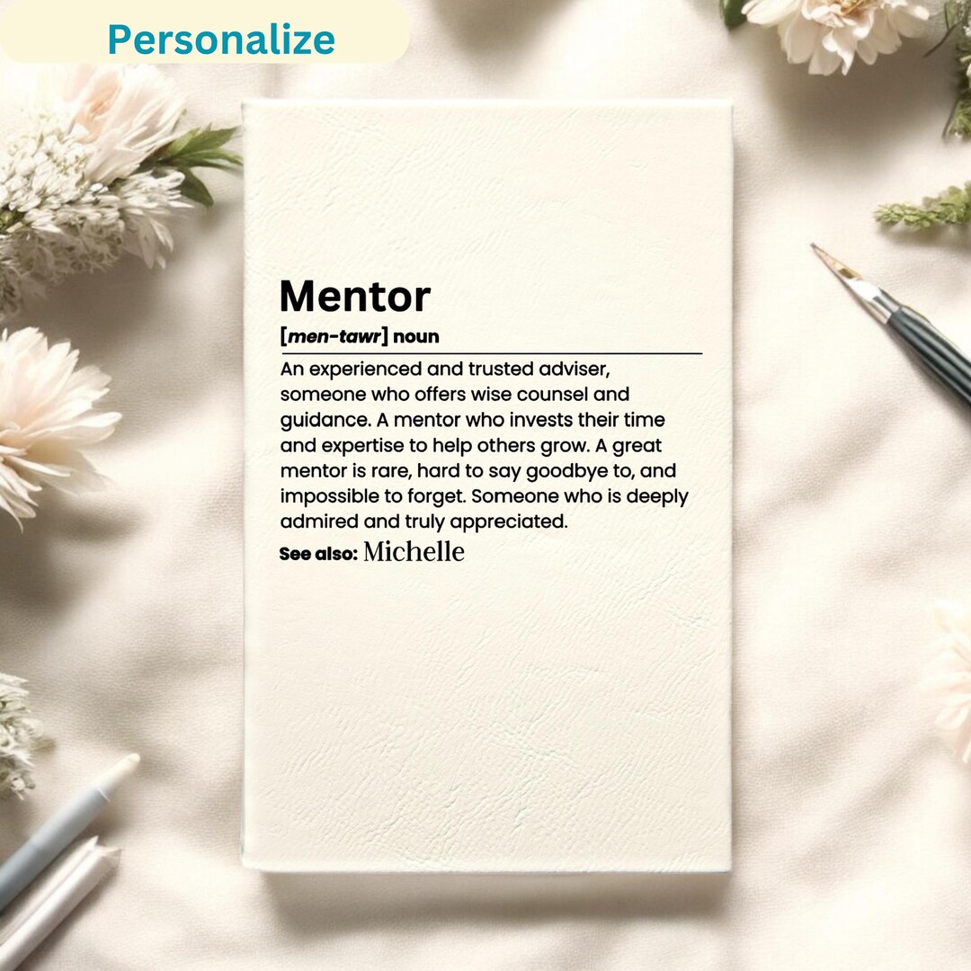 Personalized Mentor Journal, Mentor Definition Meaning Gift, Custom Mentor Gift, Mentor Gift ...