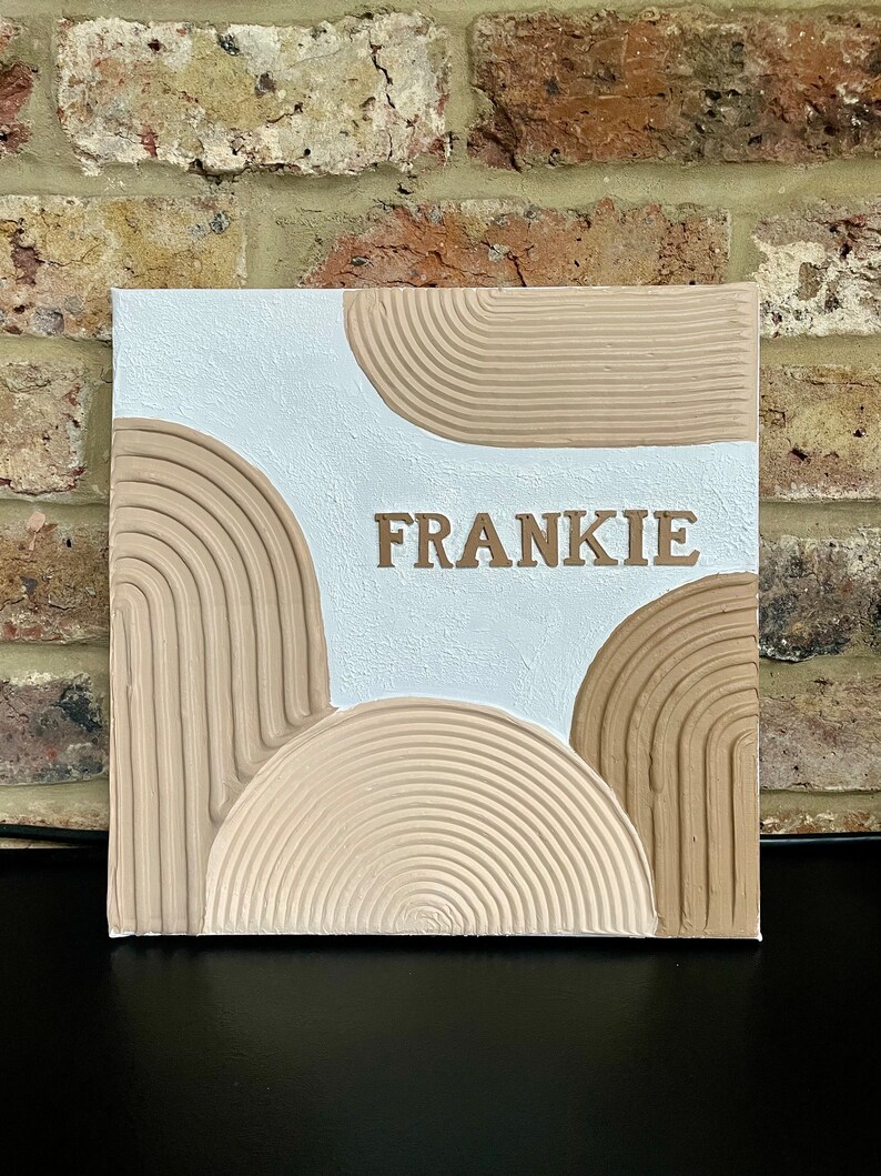 Custom-made Textured Name Canvas | Personalised Textured Wall Art - Etsy