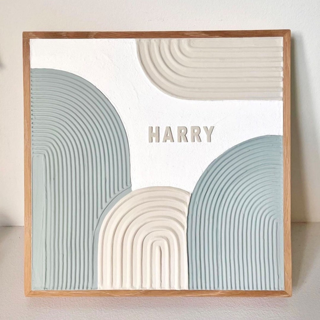 Custom-made Textured Name Canvas | Personalised Textured Wall Art - Etsy