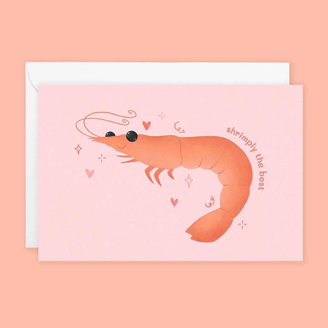 Shrimply the Best Valentines Card // Galentines, Funny Pun, Anniversary ...