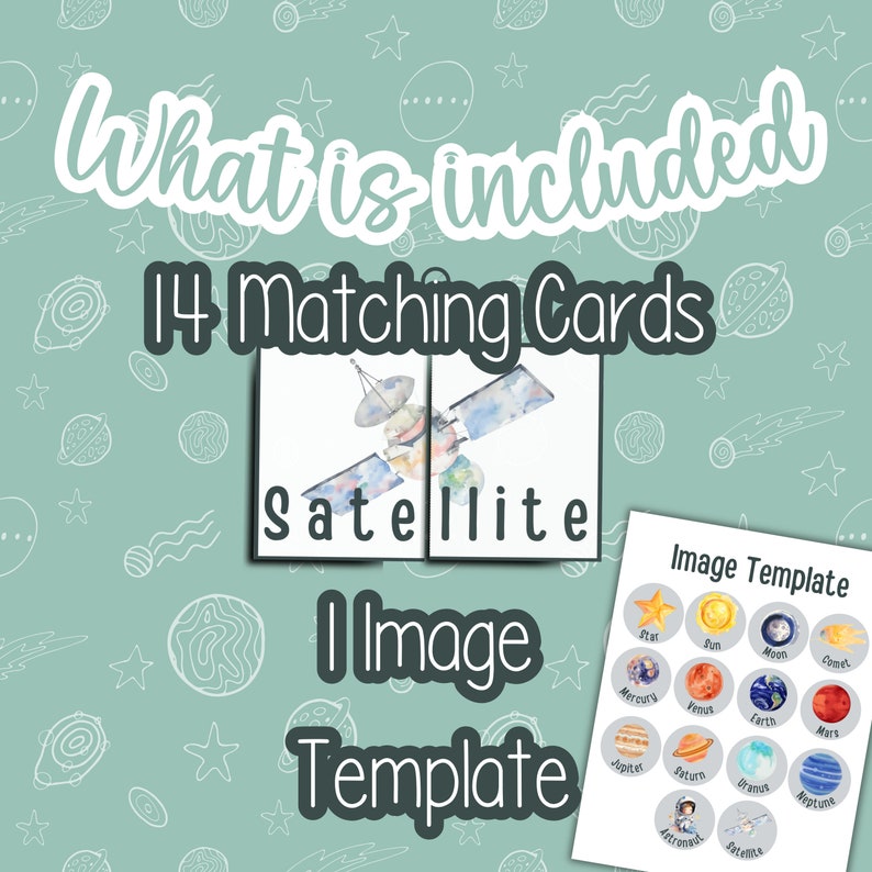Matching Cards Solar System Toddler Puzzle Montessori Printable - Etsy