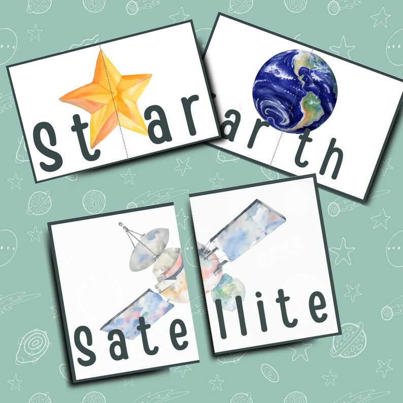 Matching Cards Solar System Toddler Puzzle Montessori Printable - Etsy