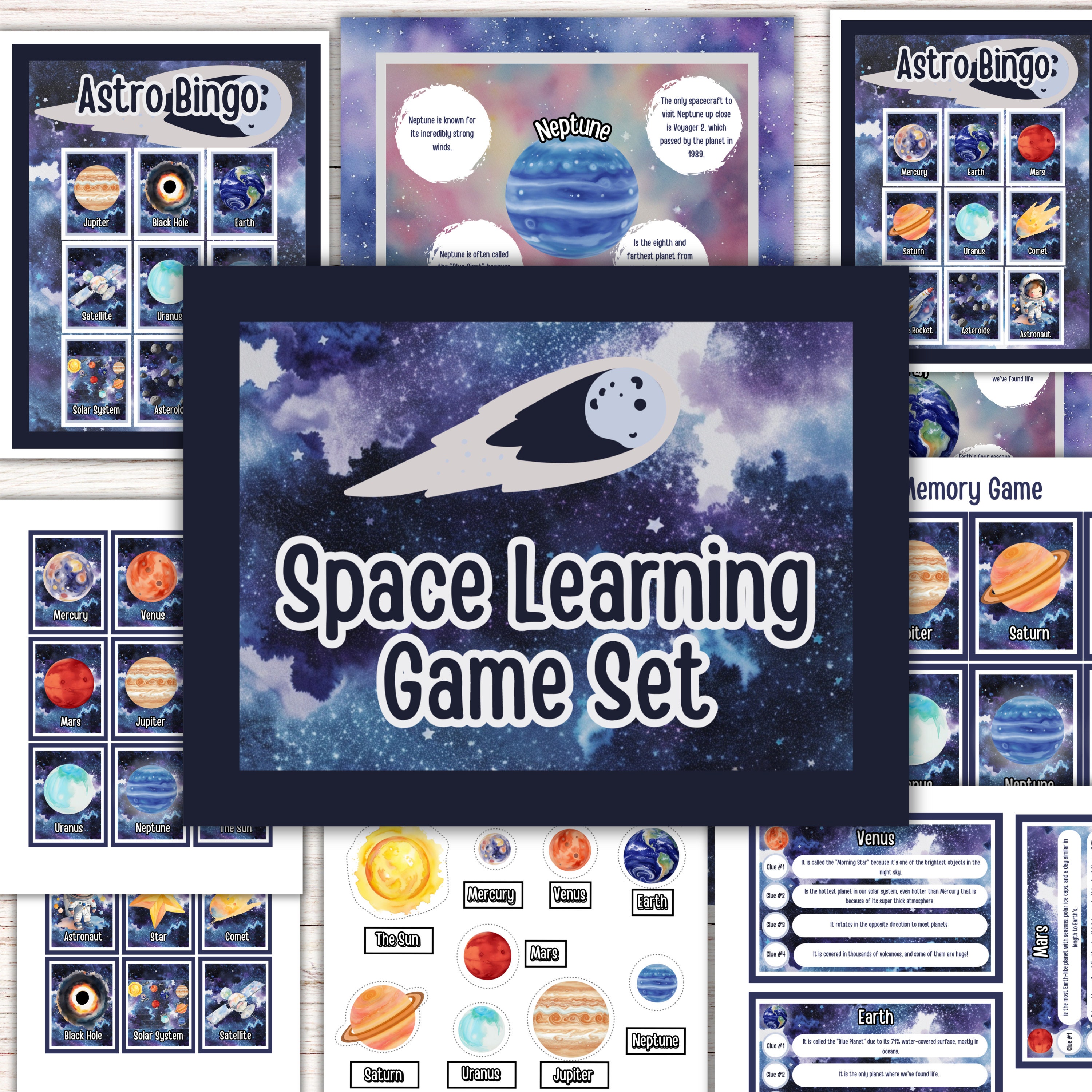 Solar System Game Set Solar System Worksheets Busy Book for Toddler ...