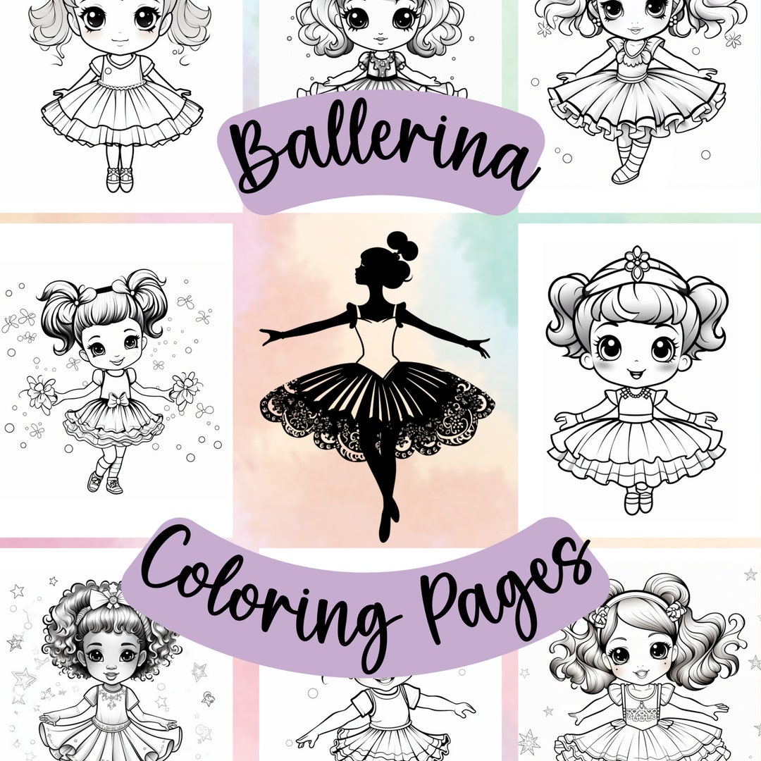 Ballerina Coloring Pages Simple Giant Coloring Pages - Etsy