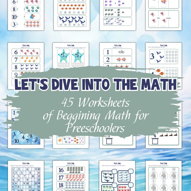 Kinder Math PDF Math Preschool Worksheets Curriculum Busy Books for ...