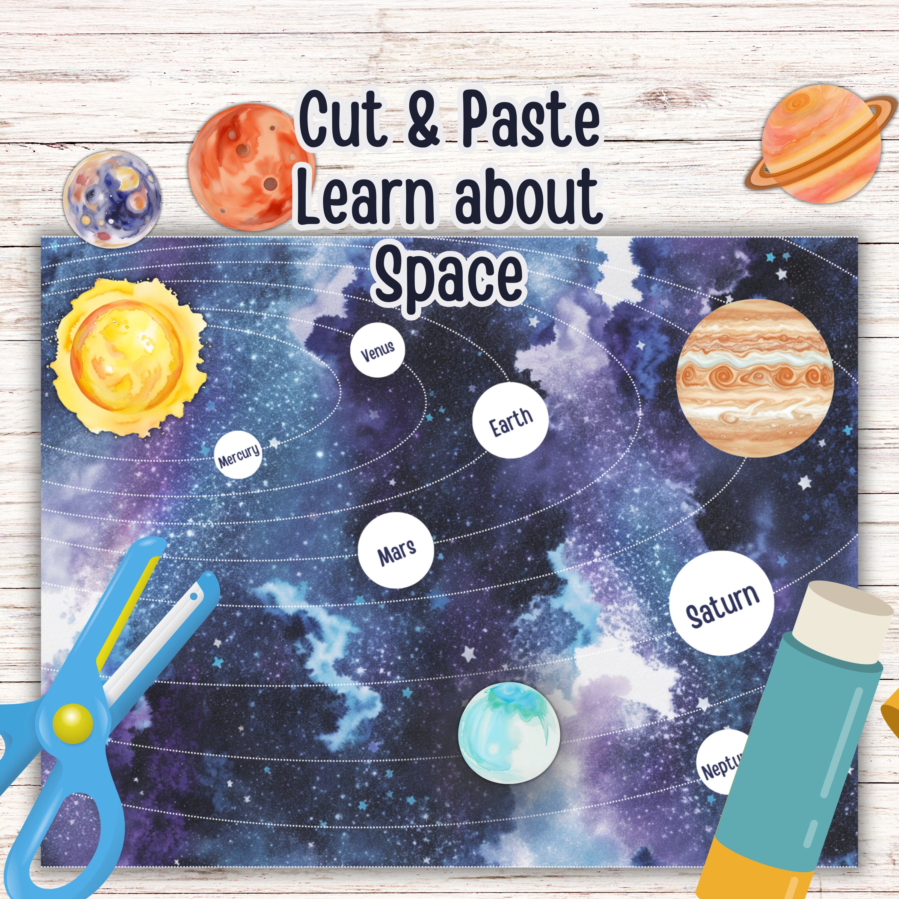 Solar System Game Set Solar System Worksheets Busy Book for Toddler ...
