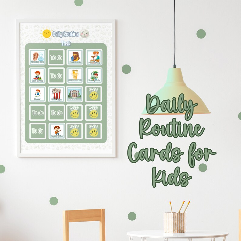 Chore Chart for Kids Chore Chart Printable Daily Routine Cards - Etsy