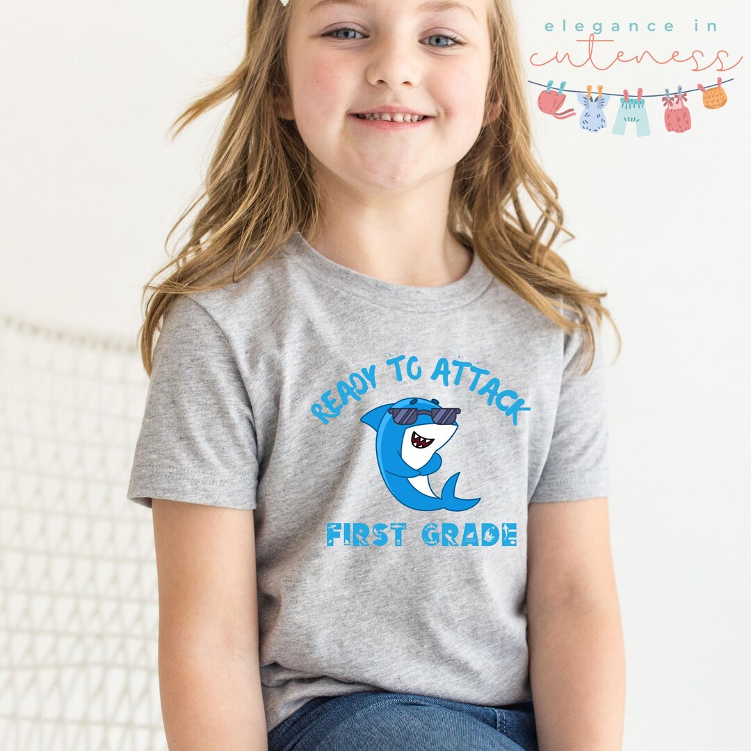 Ready to Attack First Grade T-shirt, Kids Back to School Outfit, Baby ...