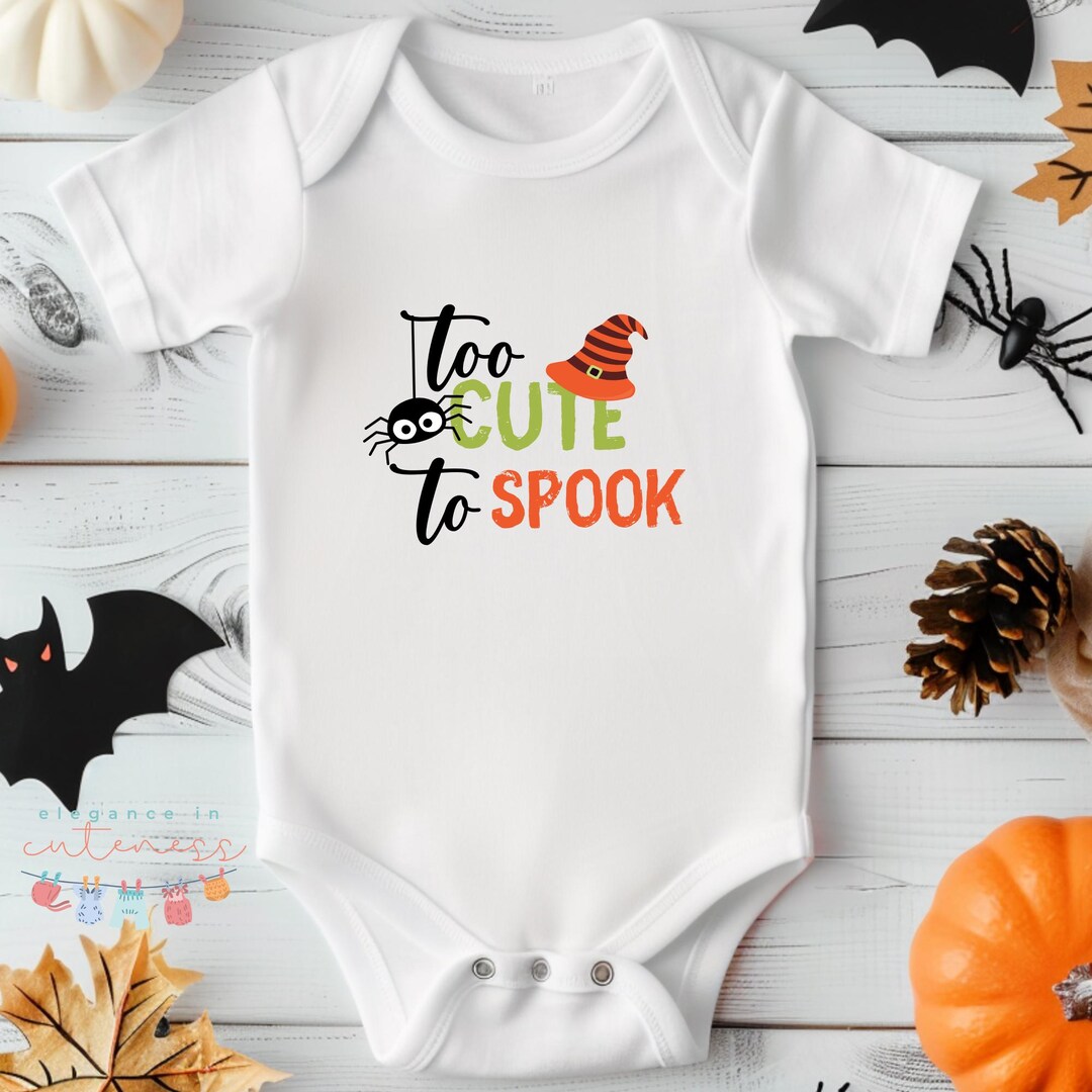 Too Cute to Spook Kids Halloween Shirts, Spooky Season Outfit Baby ...