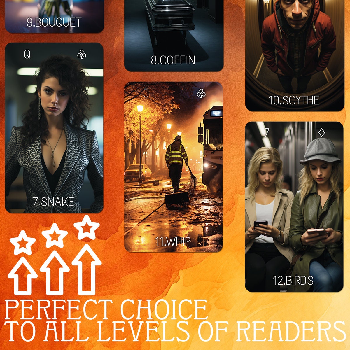 OMNITO Lenormand Urban Oracle Wisdom Cards for Love and Life Modern 36 ...