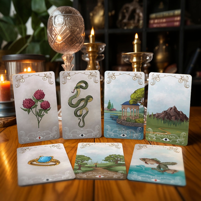 OMNITO Borderless Oracle Magic Deck Lenormand Cards Mystical Vintage 36 ...