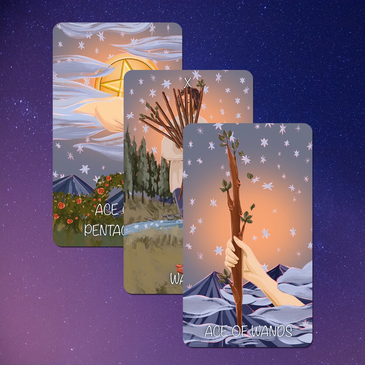OMNITO Mini Borderless Tarot Card Pocket-sized Small Deck Cute & Tiny ...