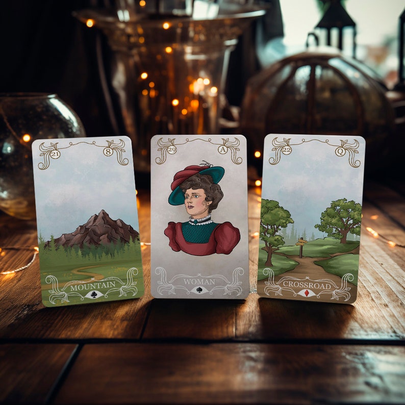 OMNITO Borderless Oracle Magic Deck Lenormand Cards Mystical Vintage 36 ...