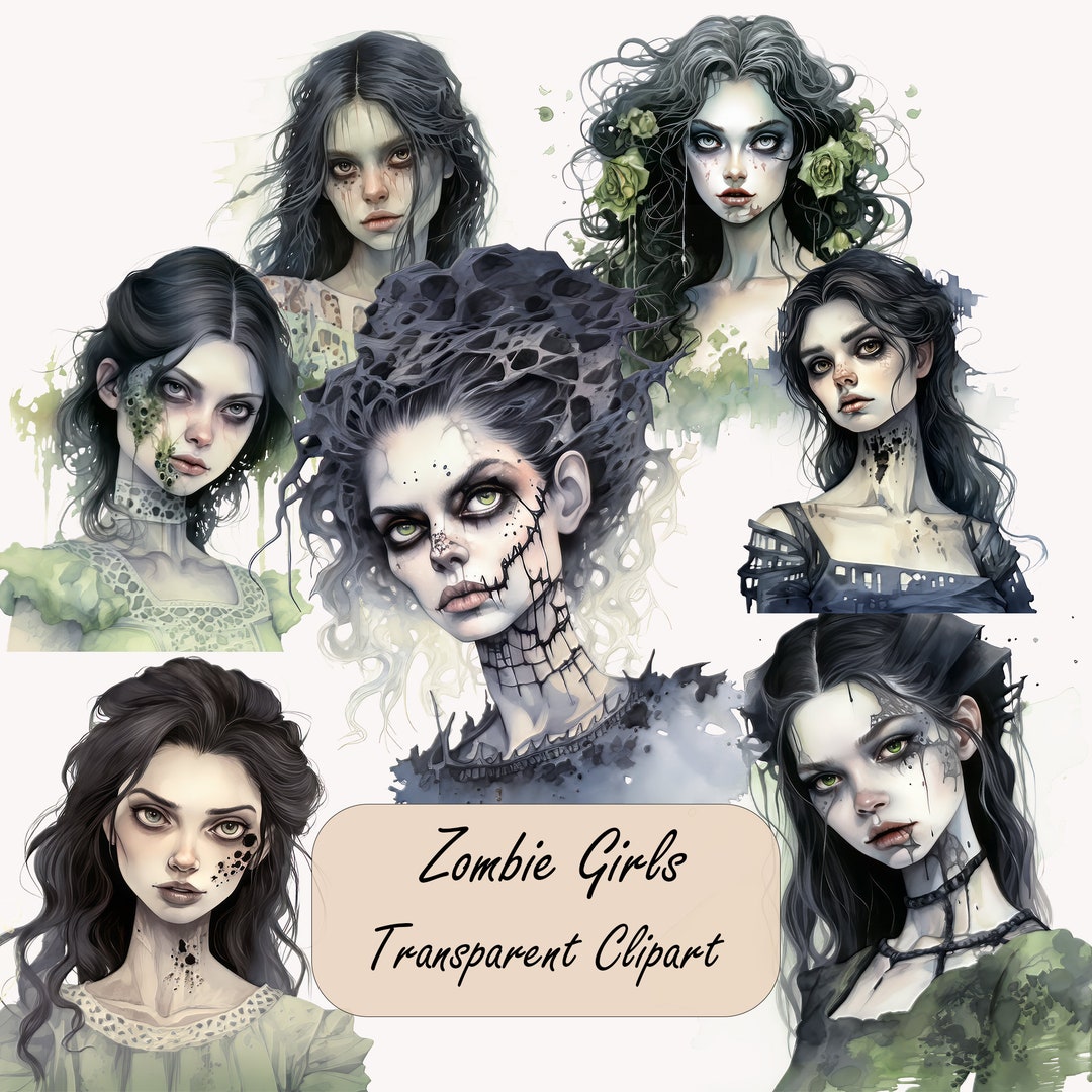 Zombies Clipart, Zombie Png, Halloween Clipart Bundle, Watercolor ...