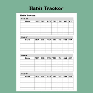 Printable Habit Tracker PDF, Daily, Weekly, Monthly Goal Setting ...