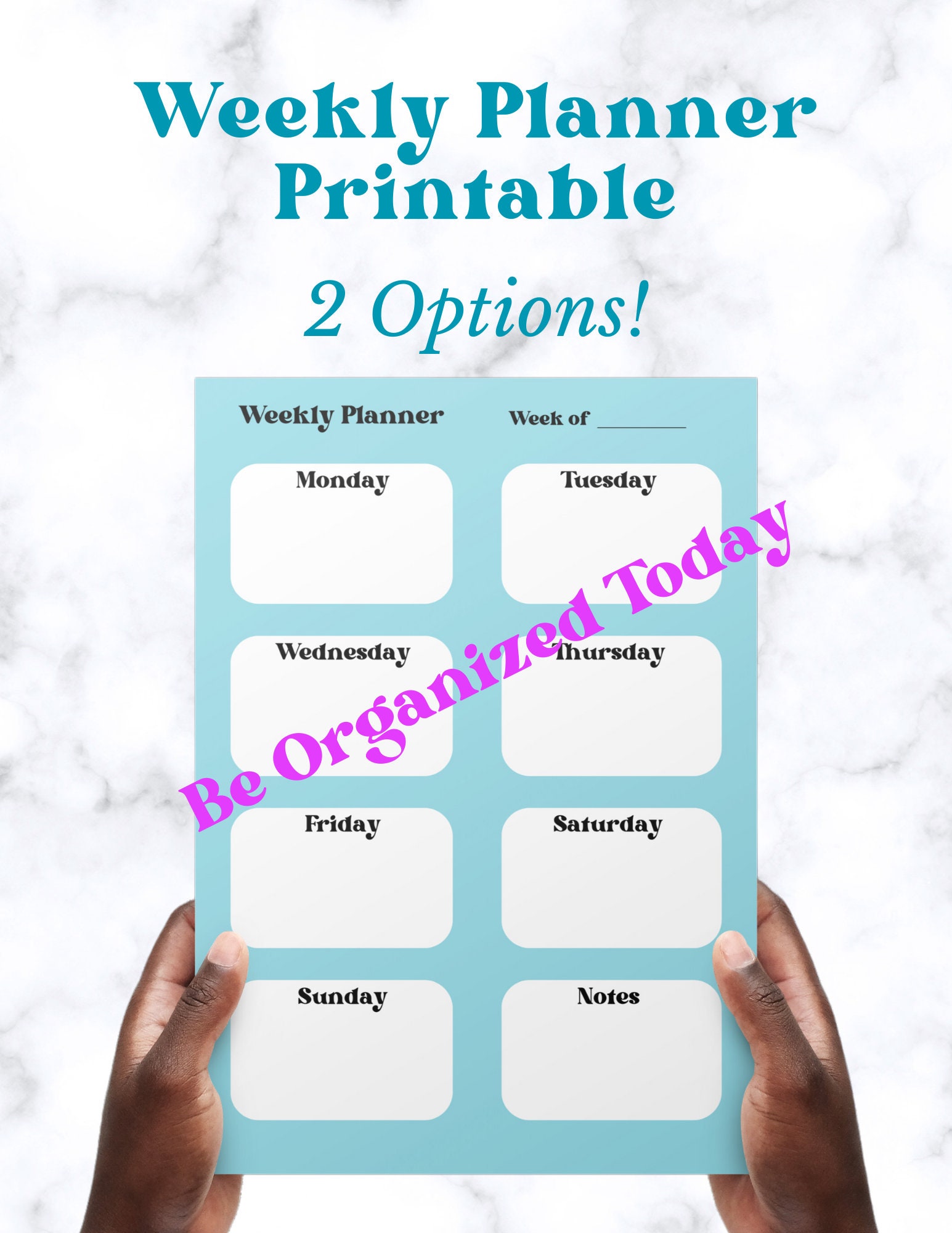 Simple, Minimal Weekly Planner Printable, To-do List, Organizer, at a ...