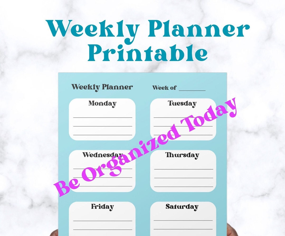 Simple, Minimal Weekly Planner Printable, To-do List, Organizer, at a ...