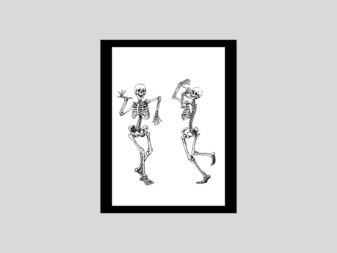 Dancing Skeletons b Digital Print - Etsy