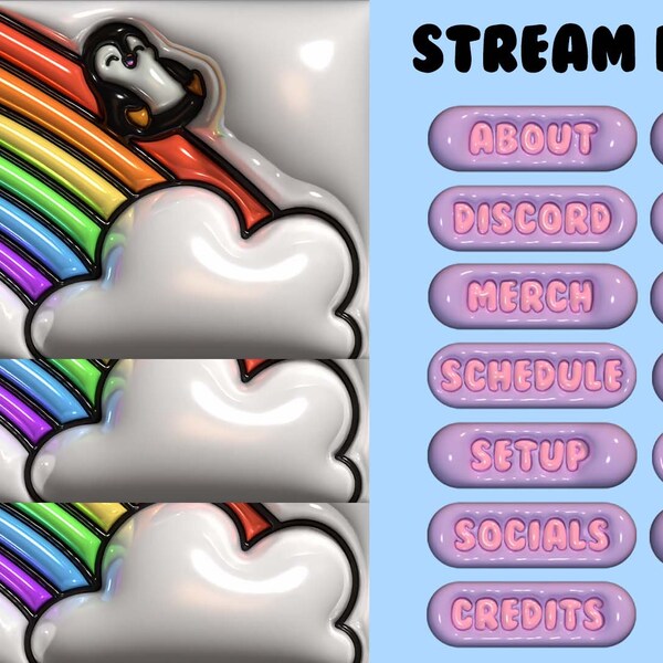 Penguin Stream Overlay - Etsy