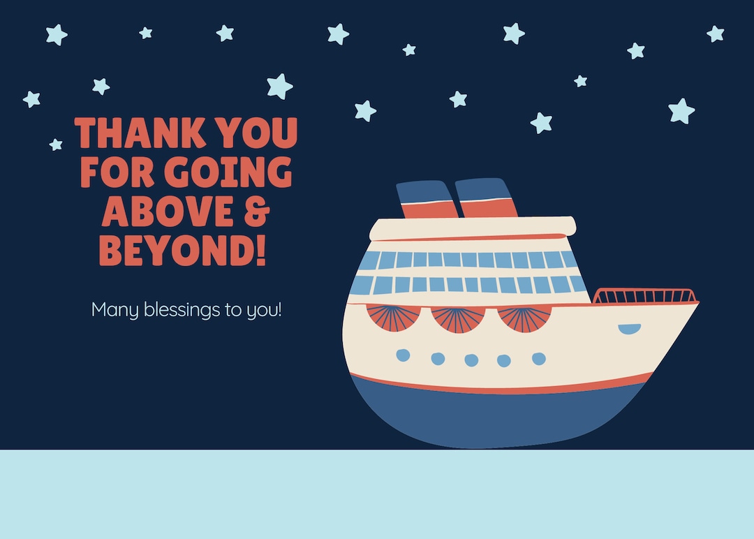 Thank You Cards for Cruise Staff - Etsy