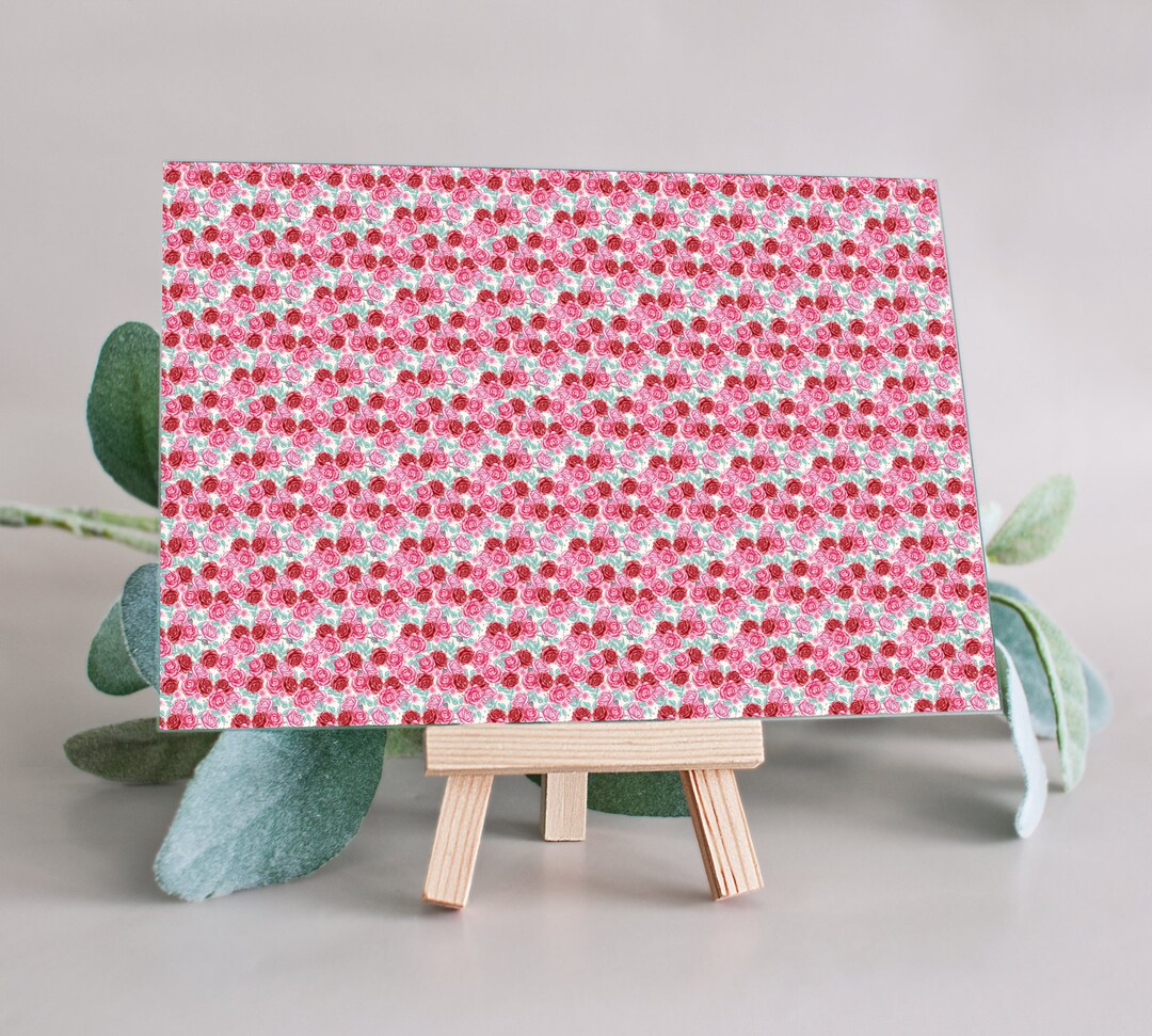 Pink and Red Roses Patterned Acrylic, Custom Printed, Cast Acrylic ...