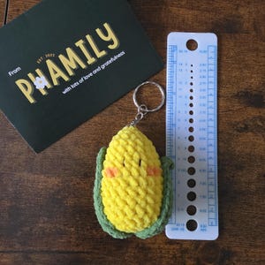 Yellow Corn Amigurumi Keychain – Cute Plush Crochet Keychain (~3 Inches ...