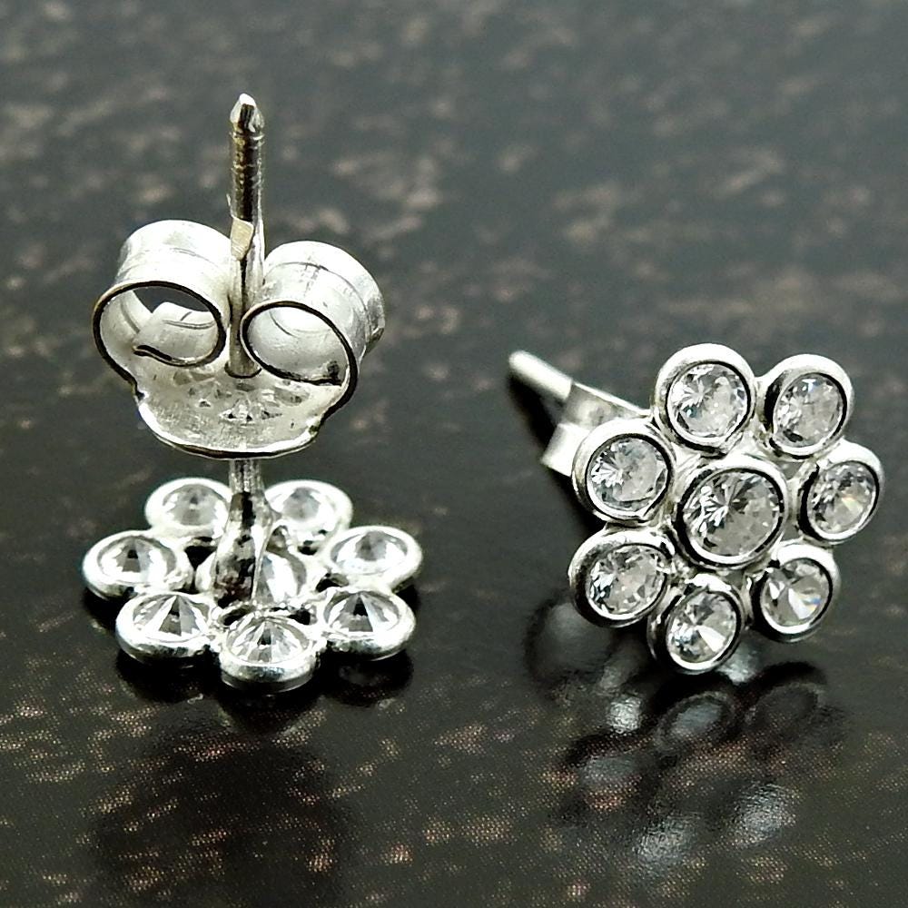 Earrings Stud Silver Pretty Flower 925 Silver Filled Stud Earrings ...