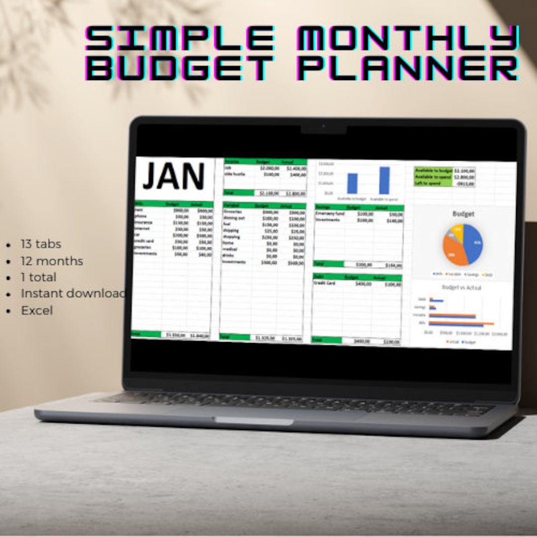 Simple Monthly Budget Spreadsheet Excel Income Savings Bills Variabel