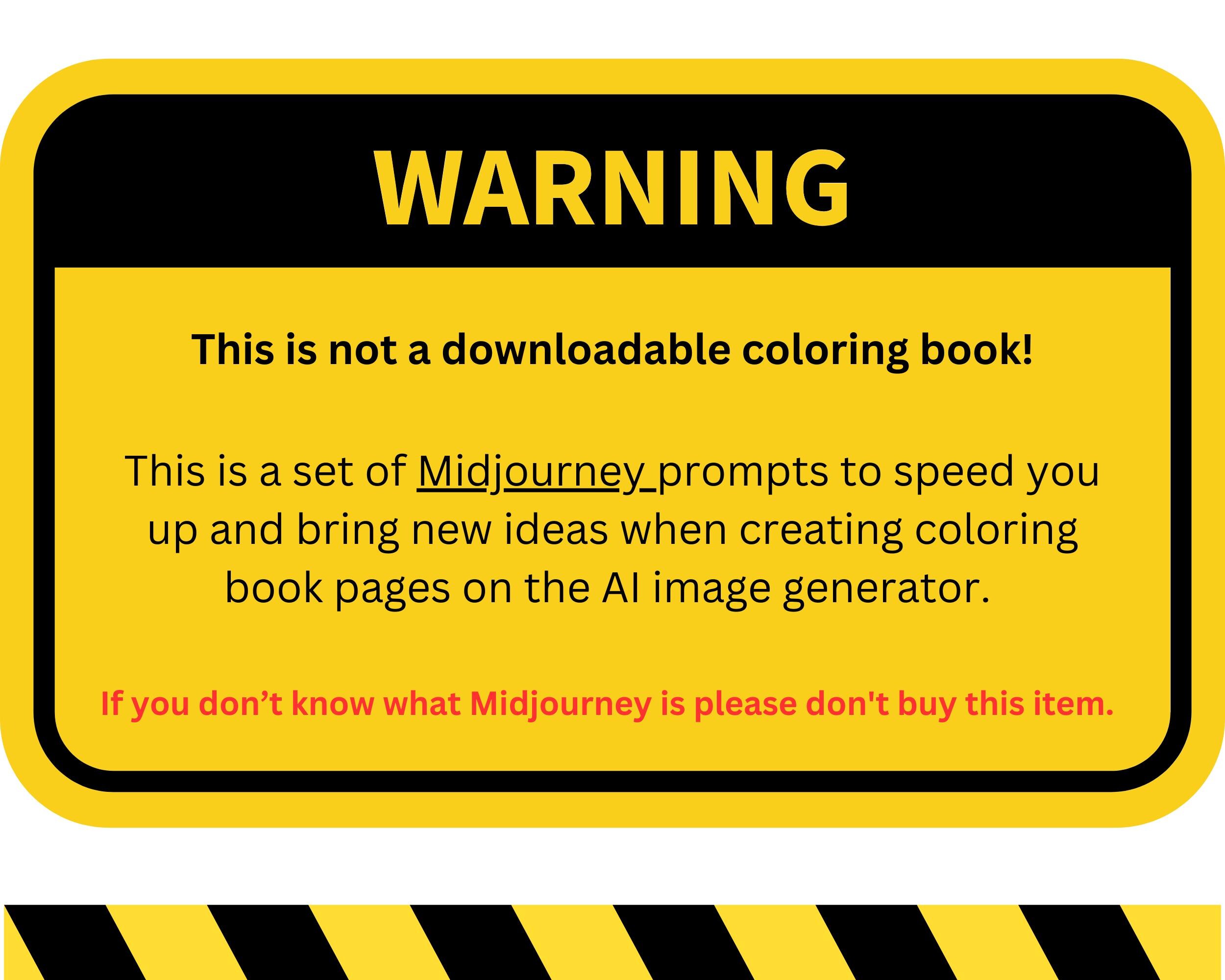 Coloring Pages Set of 200+ Prompts and Example Images | Midjourney ...