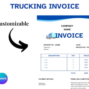 Customizable Trucking Invoice Template for Your Trucking Company ...