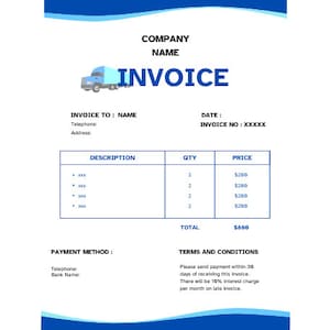 Customizable Trucking Invoice Template for Your Trucking Company ...