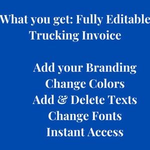 Customizable Trucking Invoice Template for Your Trucking Company ...