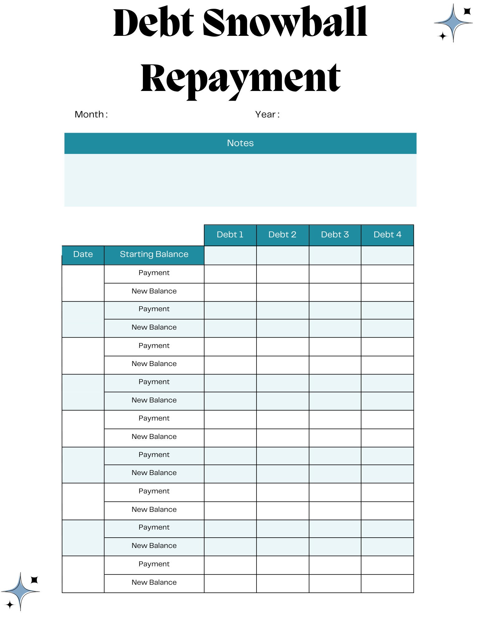 Debt Snowball Spreadsheet, Debt Snowball, Snowball Debt Tracker ...