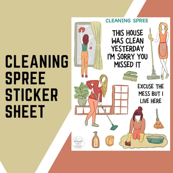 Cleaning Planner Stickers - Etsy