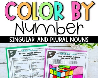 Color by Number Grammar Irregular Plural Nouns No Prep Printables - Etsy