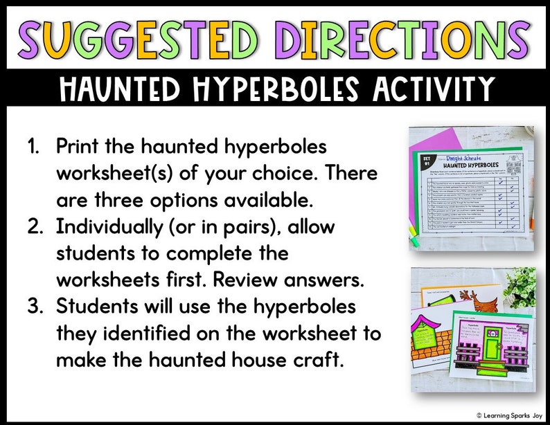 Haunted House Craft | Hyperbole Worksheets | Halloween Figurative ...