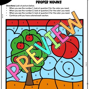 Color by Number Grammar - Common and Proper Nouns - No Prep Printables ...