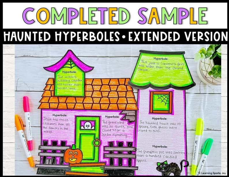 Haunted House Craft | Hyperbole Worksheets | Halloween Figurative ...