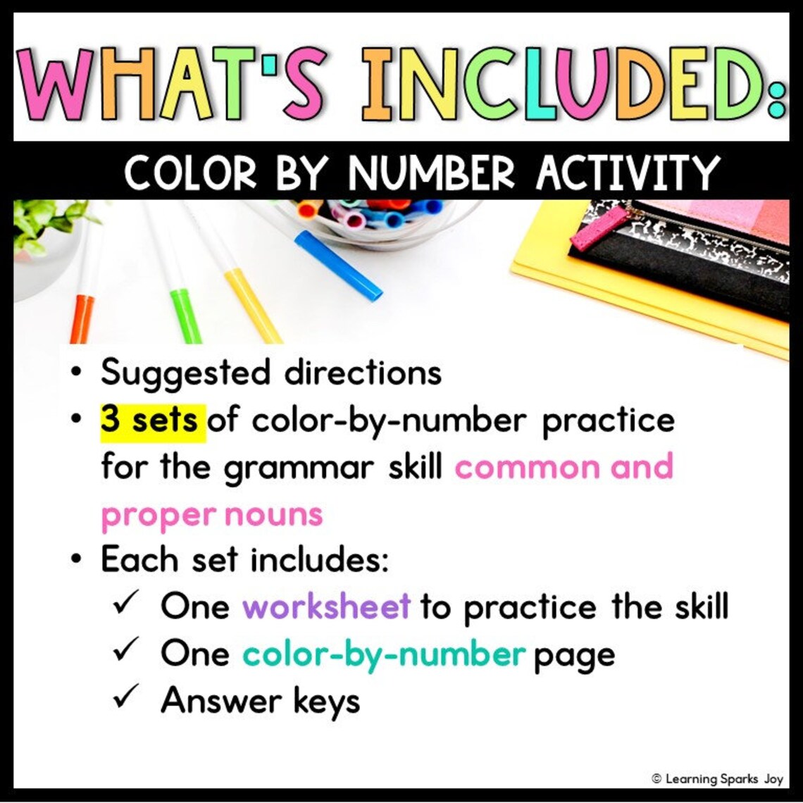 Color by Number Grammar - Common and Proper Nouns - No Prep Printables ...