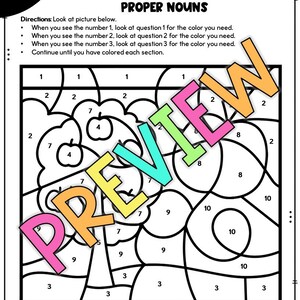 Color by Number Grammar - Common and Proper Nouns - No Prep Printables ...