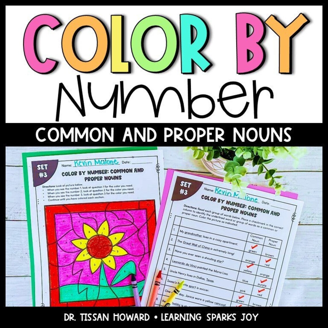 Color by Number Grammar - Common and Proper Nouns - No Prep Printables ...